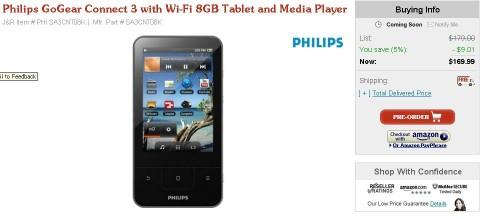 PhilipsのAndroid 2.3搭載ポータブルプレイヤー「 GoGear Connect 3」の予約受付が米国で開始 ｜ ガジェット通信 ...